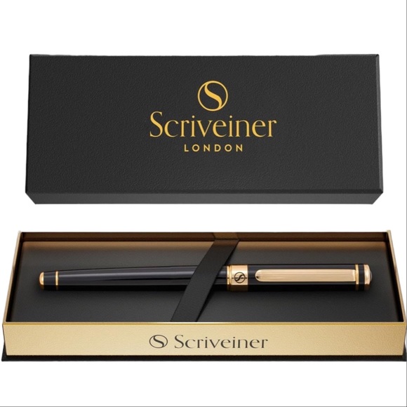 Scriveiner | Office | Scriveiner London Jet Black Lacquer 24k Gold ...
